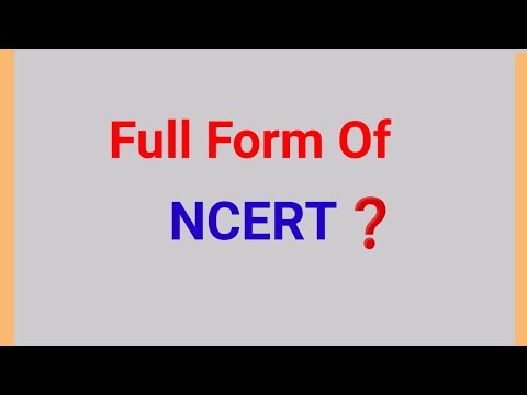 NCERT Full Form || English and Hindi