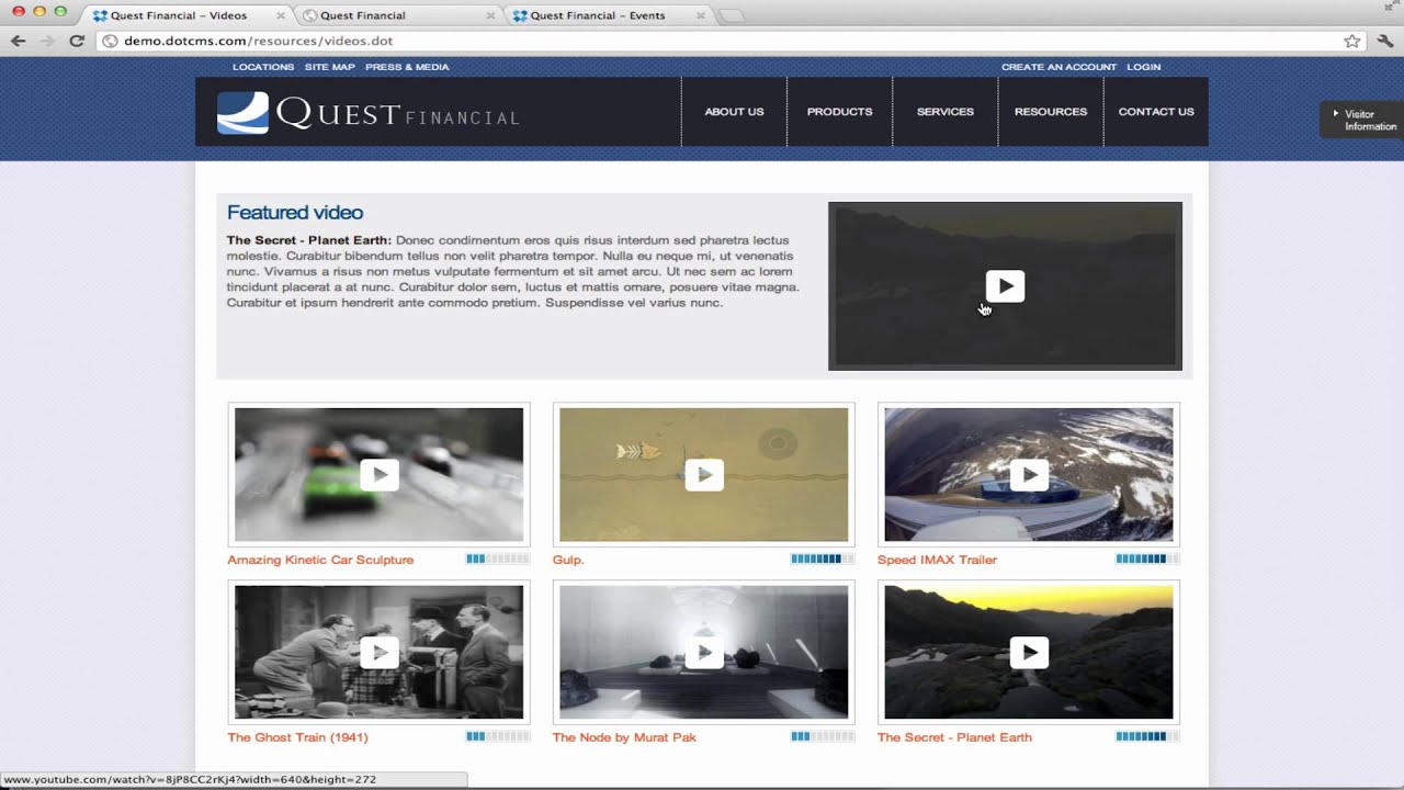 dotCMS 2.0 Starter Site Features