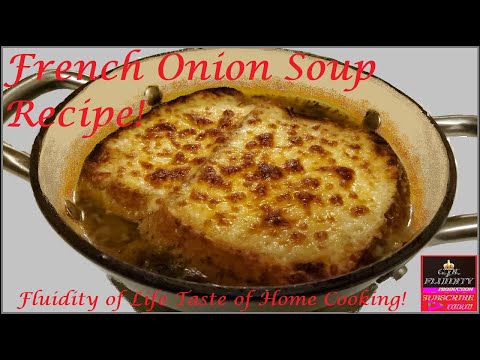 Recipe French Onion Soup with Melted Cheese Bread floating Atop Bon Appétit