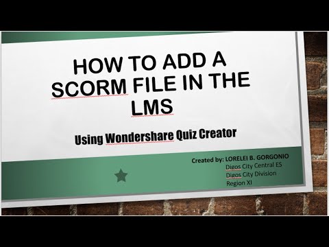 How to add a SCORM file in the LMS using Wondershare Quiz Creator