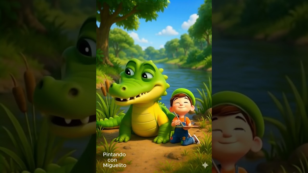 🎨 Hoy coloreamos un cocodrilo 🐊.Imprime el dibujo y diviértete pintando en casa con los niños 🖍️✨.