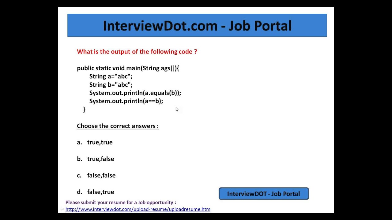 JAVA QUIZ   JAVA STRING CONSTANT POOL