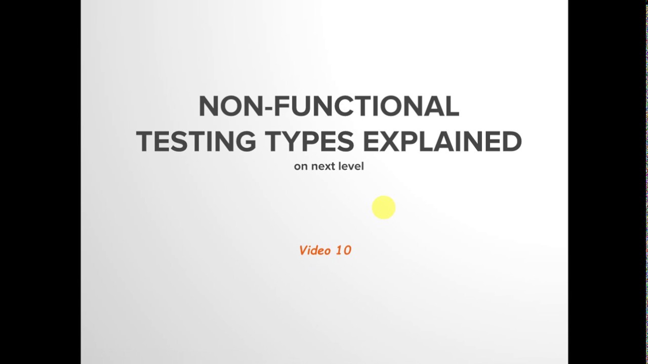 Non functional Testing Types