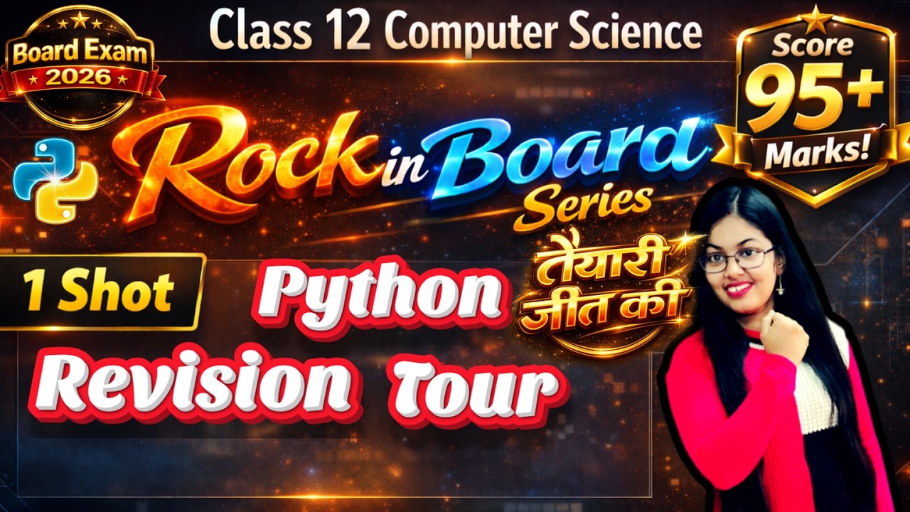 Python Revision Tour One Shot  | CBSE Class 12 Computer Science | Rock in Board Series | Boards 2026