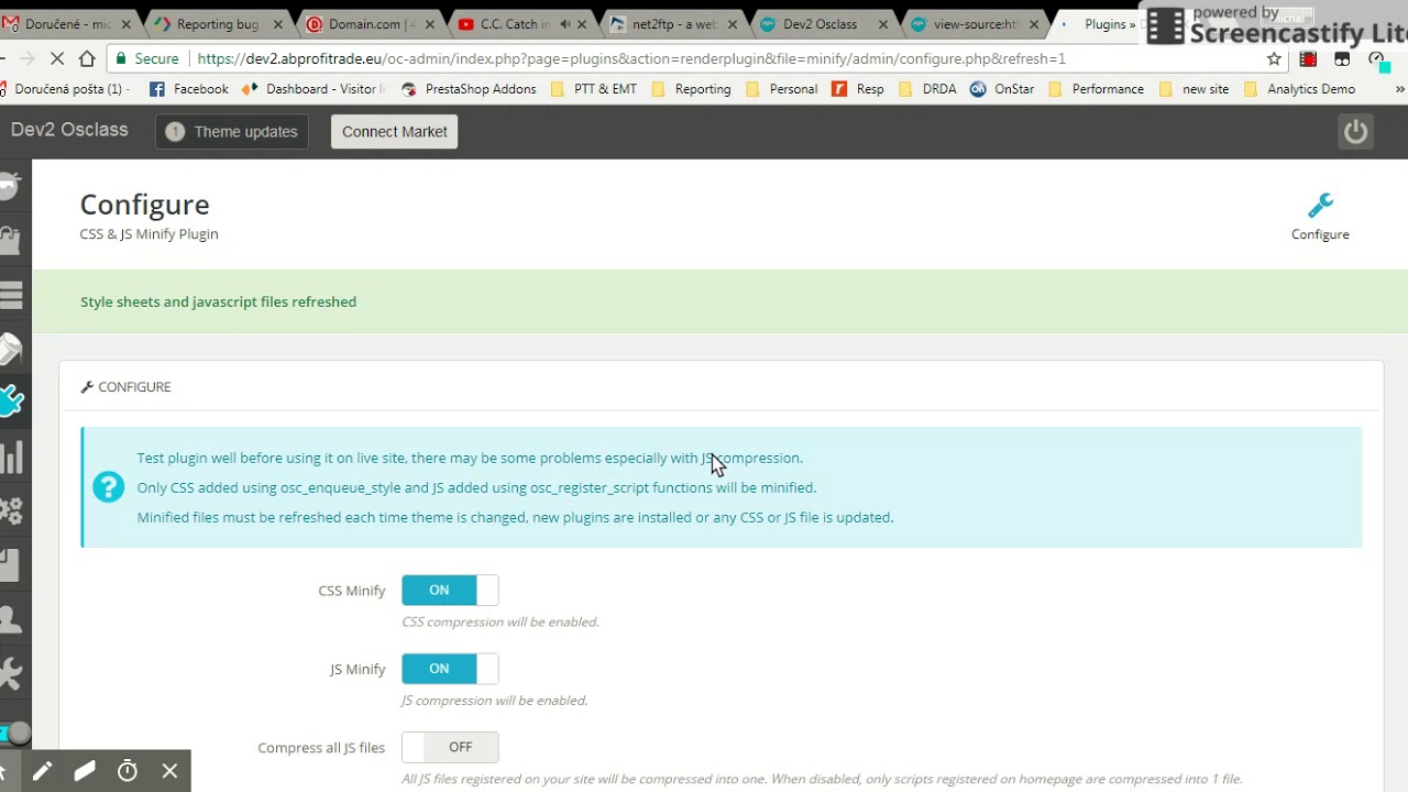CSS and JS Minifier Free Osclass Plugin
