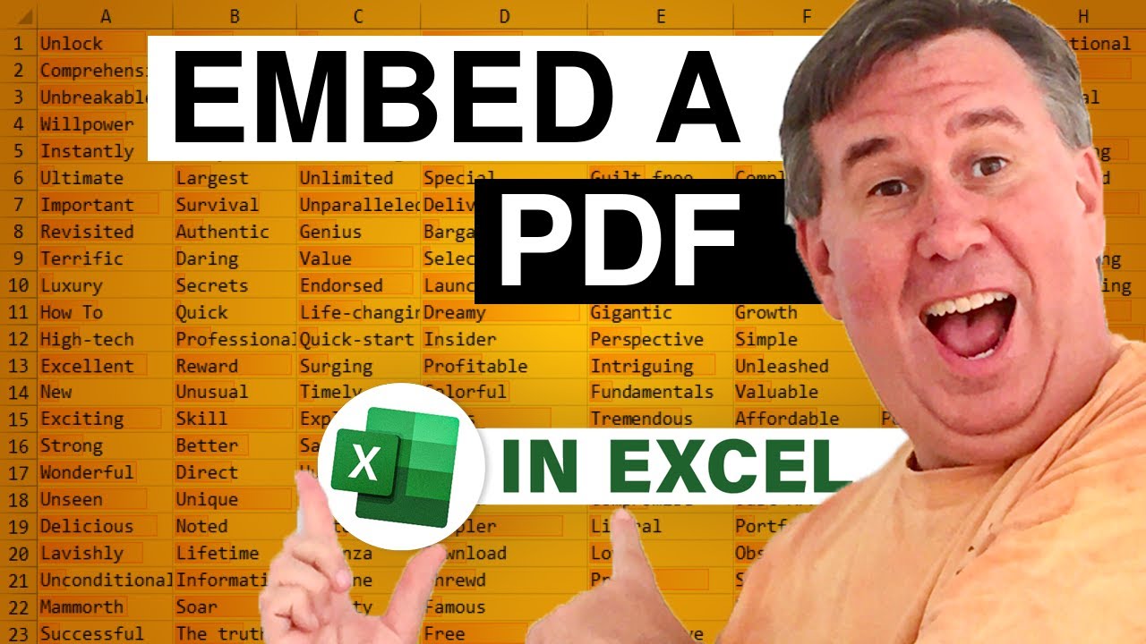 Excel - Embed a PDF in Excel - Episode 1466