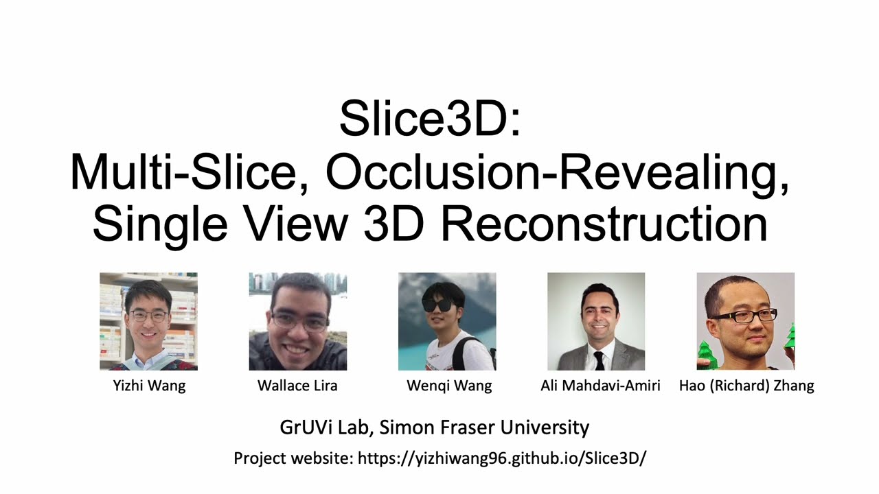 Slice3D: Multi-Slice, Occlusion-Revealing, Single View 3D Reconstruction