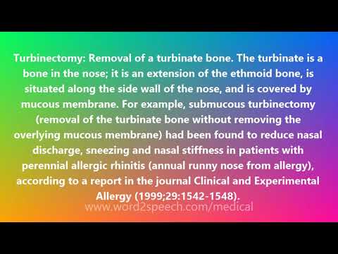 Turbinectomy - Medical Definition and Pronunciation