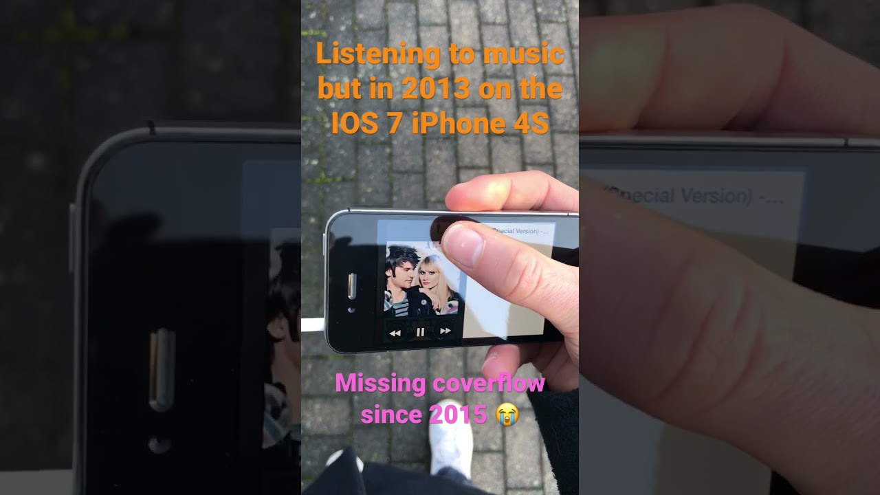 Coverflow on the IOS 7 iPhone 4S-listening to music but in 2013
