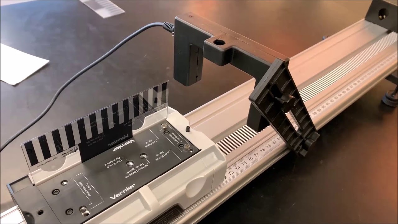 Setup: Collision lab using Vernier Motion Encoder Cart and Dynamics Cart with Picket Fence