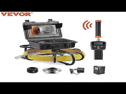 VEVOR Sewer Camera with 512Hz Locator IP68 9" Pipeline Inspection Camera w/DVR Function w/12 Ad