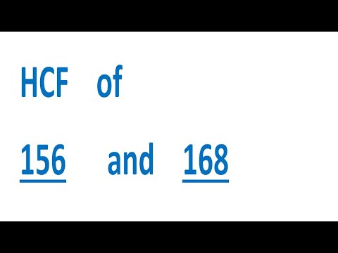 HCF of 156 and 168