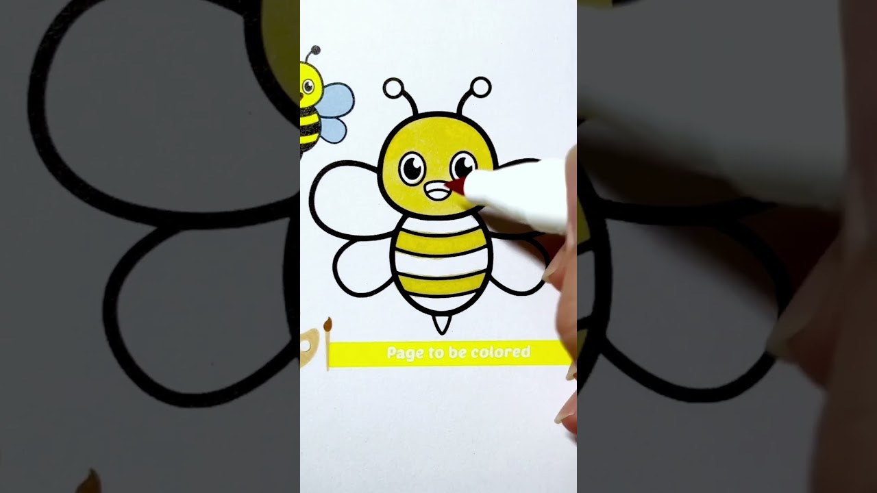 Cute Bee 🐝 coloring page #kids #coloring #forkids