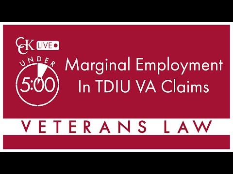 Marginal Employment in TDIU VA Claims