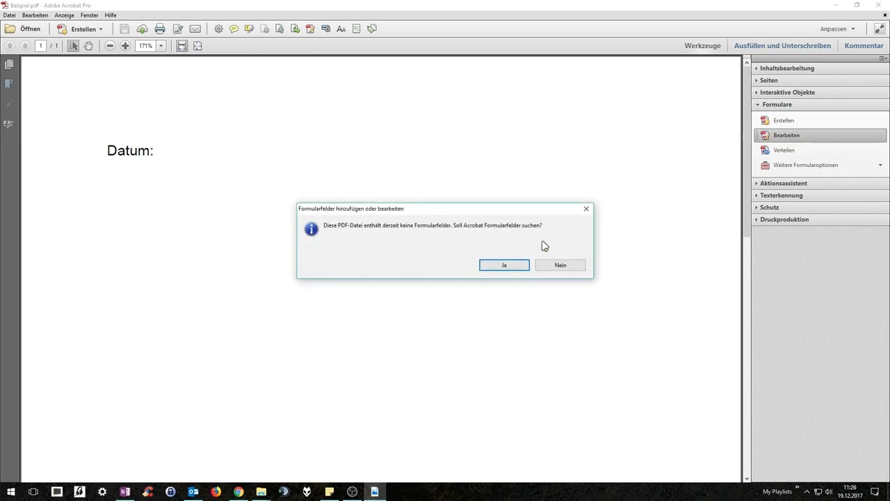 Datum in PDF aktualisieren
