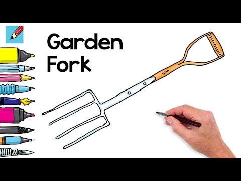 How to Draw a Garden Fork Real Easy