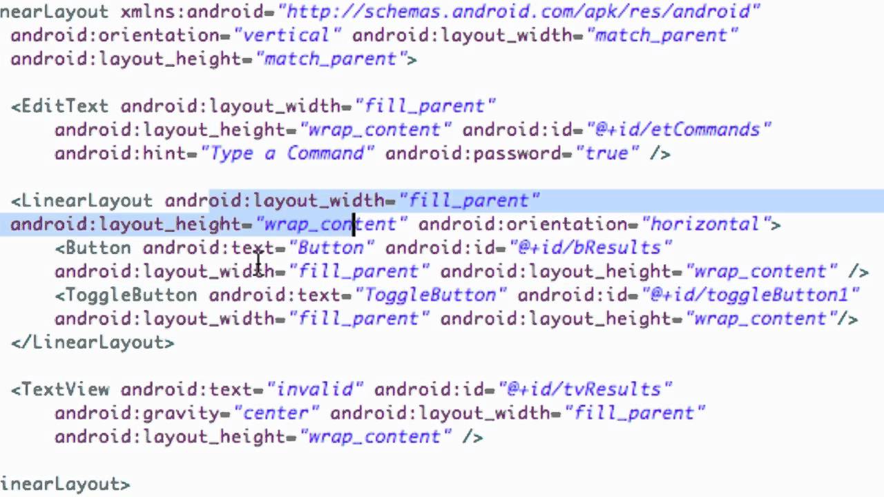 Android Application Development Tutorial - 23 - XML ToggleButton, WeightSum, and Layout Weight