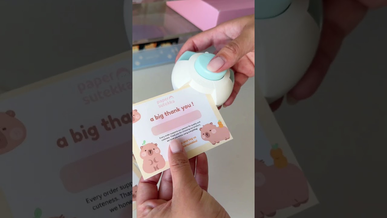 ASMR Make Thank You Cards with me! 🍊 #asmr #craft #cute