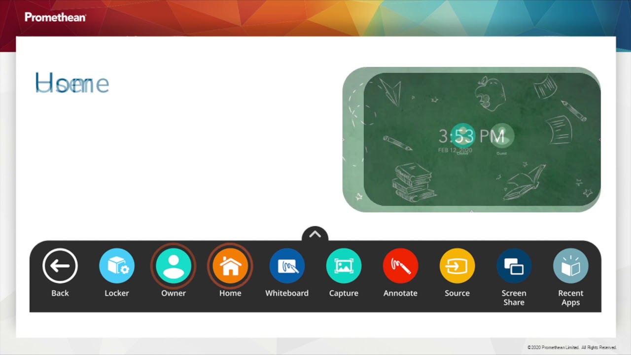 Using the Unified Menu on the ActivPanel Elements Series