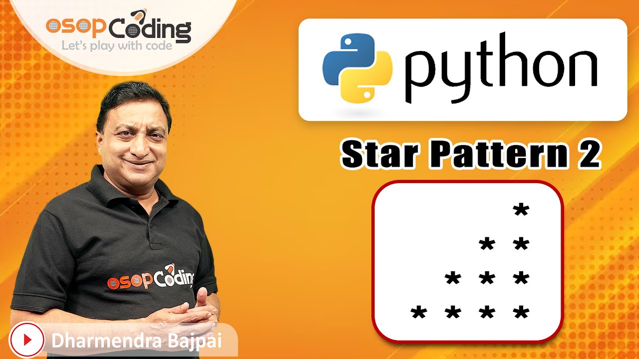 Python program to generate Star Pattern 2 | Nested Loop | Python for Beginner | #python #lecture67