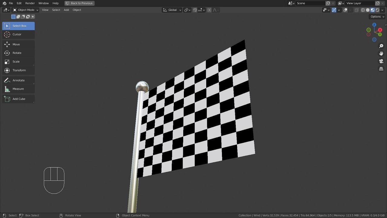 Blender Tutorial - Checker flag animation