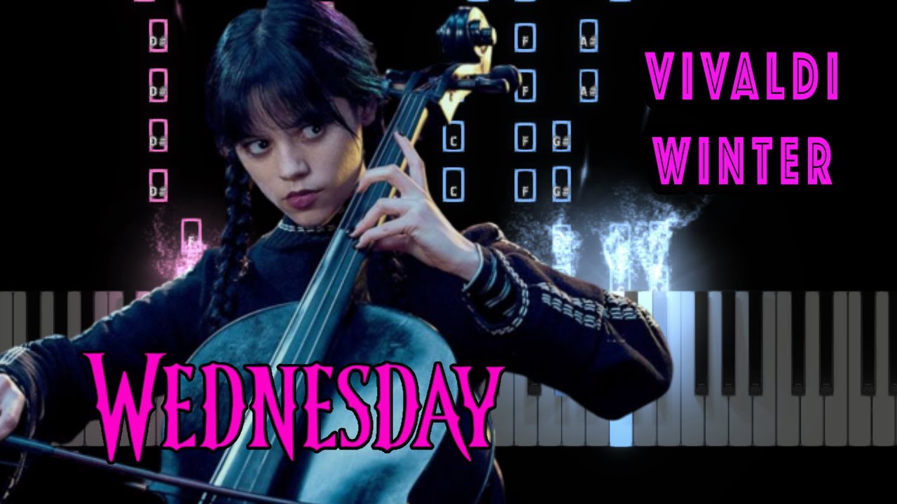 Wednesday Addams Plays The Cello Vivaldi Winter - Piano Cover Tutorial ...