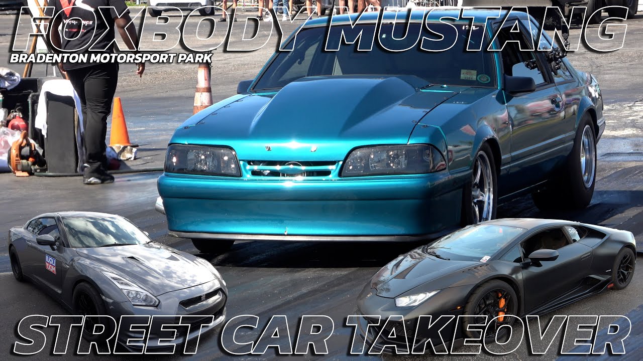 Old Fox Body Ford Mustang Drags Nissan GT-R and Lambo Huracan ...