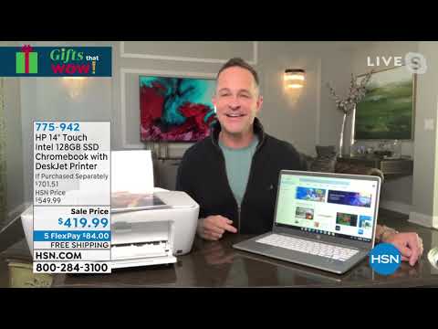 HP 14" Touch Intel 4GB RAM 128GB SSD Chromebook with Des...