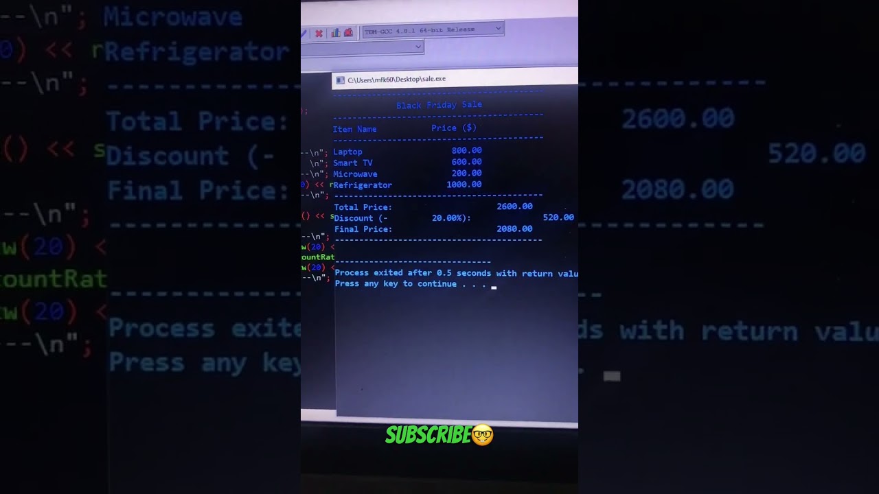 shopping receipt in c++ IDE dev c++#cppprogramming #codingtime #codinglife