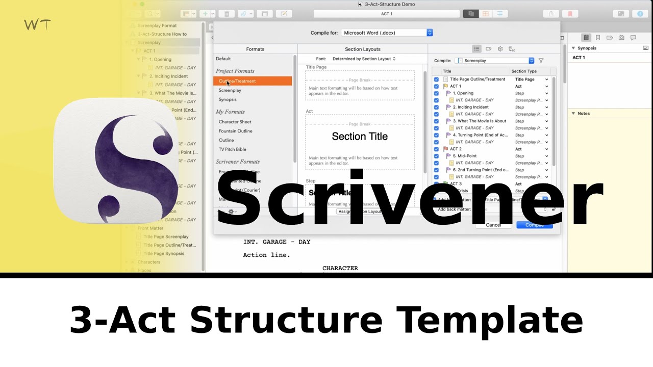 Scrivener 3-Act Story Structure Template