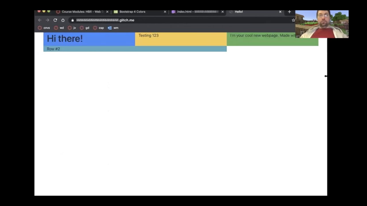 Bootstrap4 tutorial CDN, Container, and the Grid System