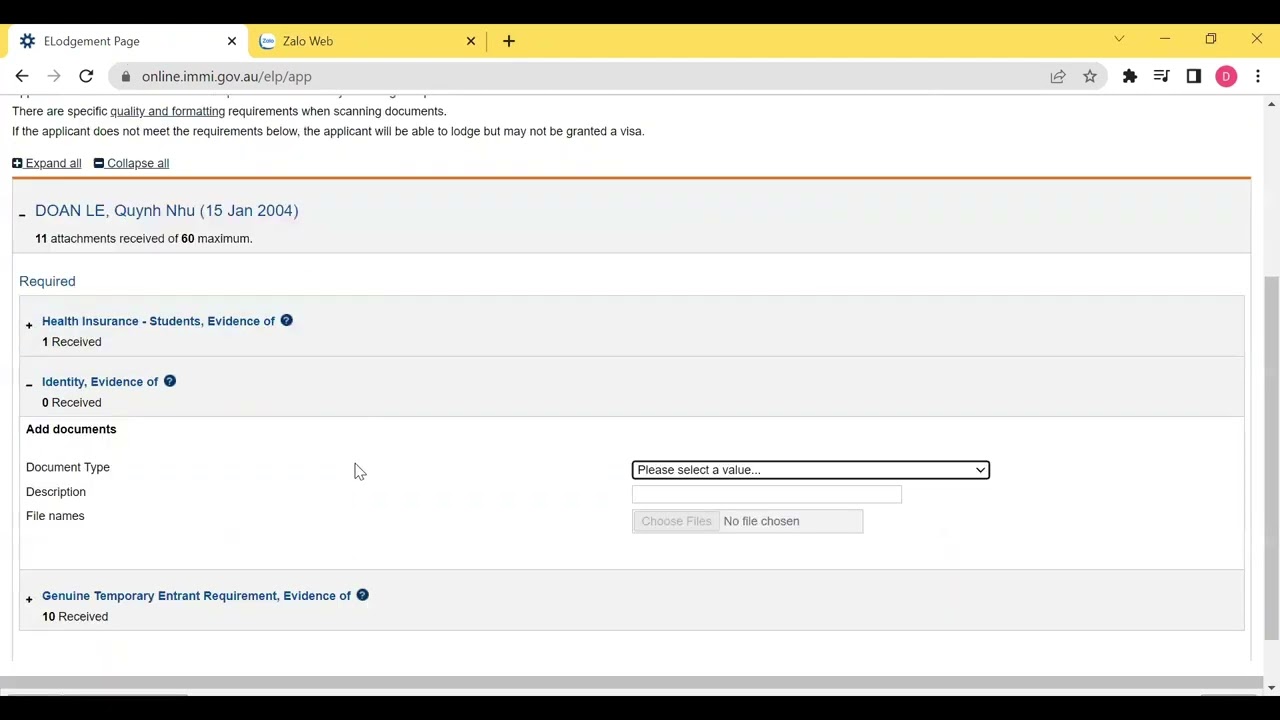Attach Document - Australia student visa