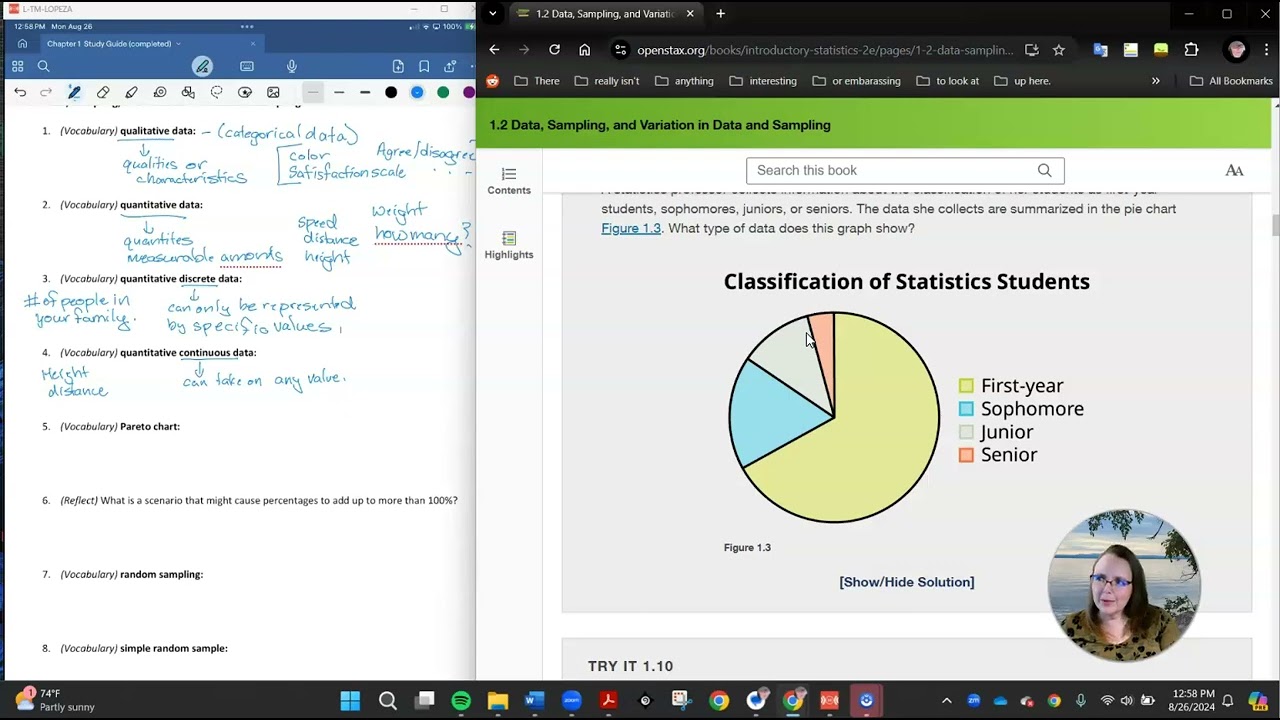 Introductory Statistics 2e Study Guide - Ch. 1.2 (Data, Sampling, & Variation in Data and Sampling)