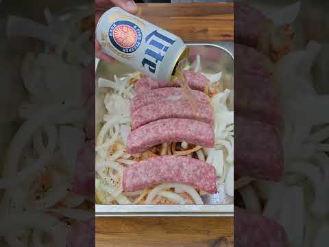 Beer Braised Bratwurst for Oktoberfest #shorts #recipe #appetizer