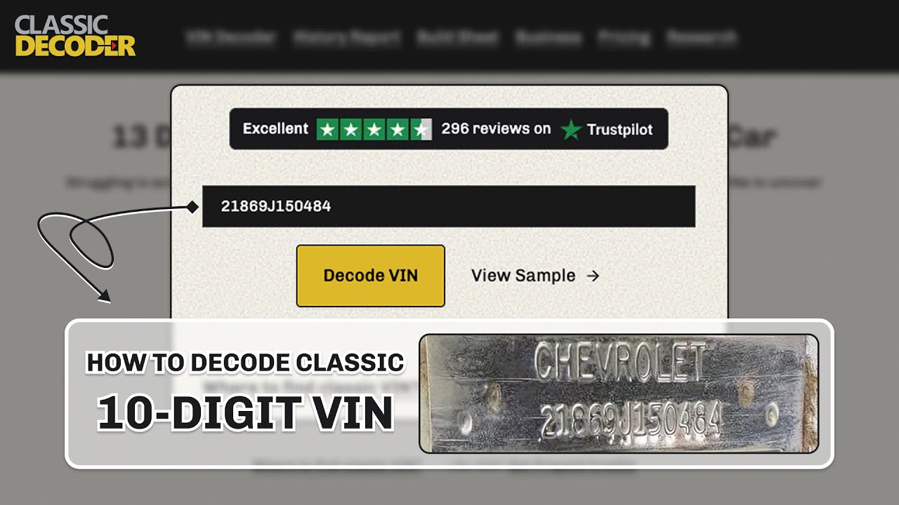 How to Decode a 12-Digit VIN Number for Classic Cars?
