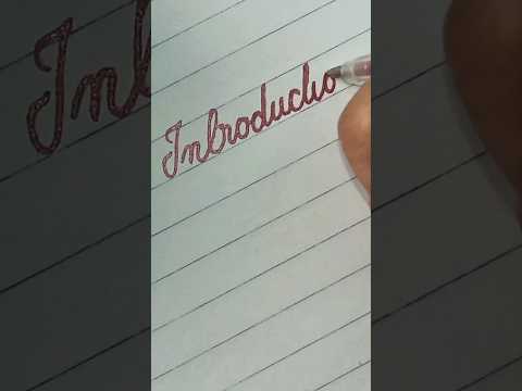 Writing "Introduction" In Cursive🔥 #handwriting #cursive #writing #improvehandwriting #calligraphy