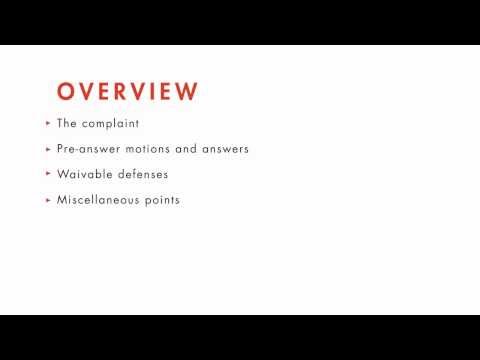 Civil Procedure tutorial: The Complaint | quimbee.com