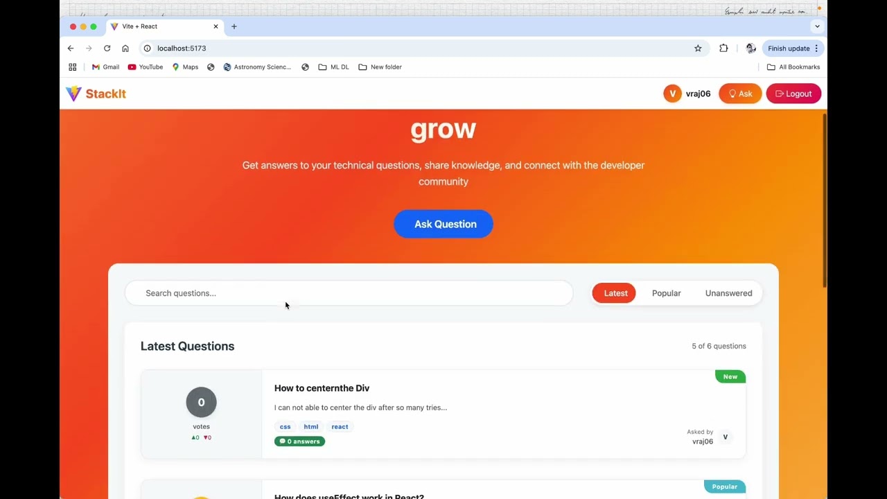 Odoo Hackathon 2025 Project Video (StackIt)