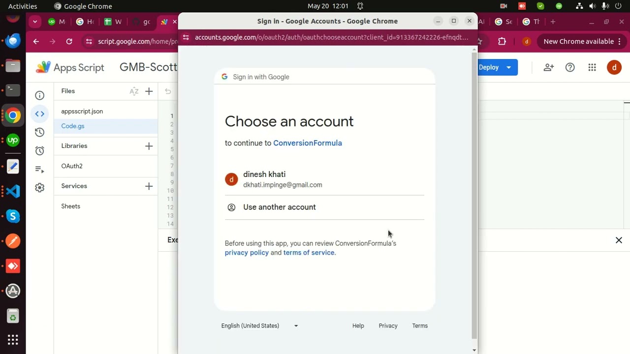 Get OAuth Token using App Script