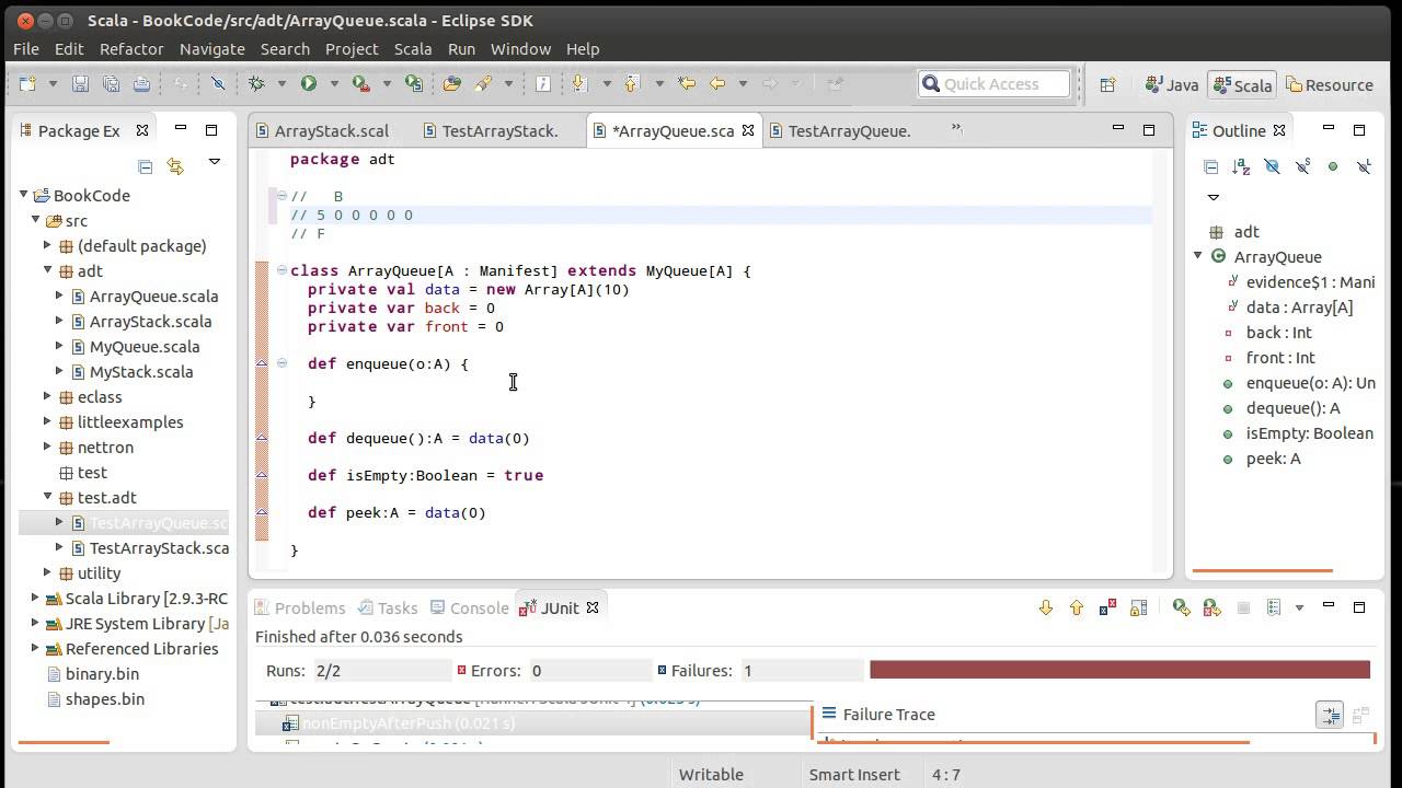 Array Based Queue and Test Driven Development (using Scala)