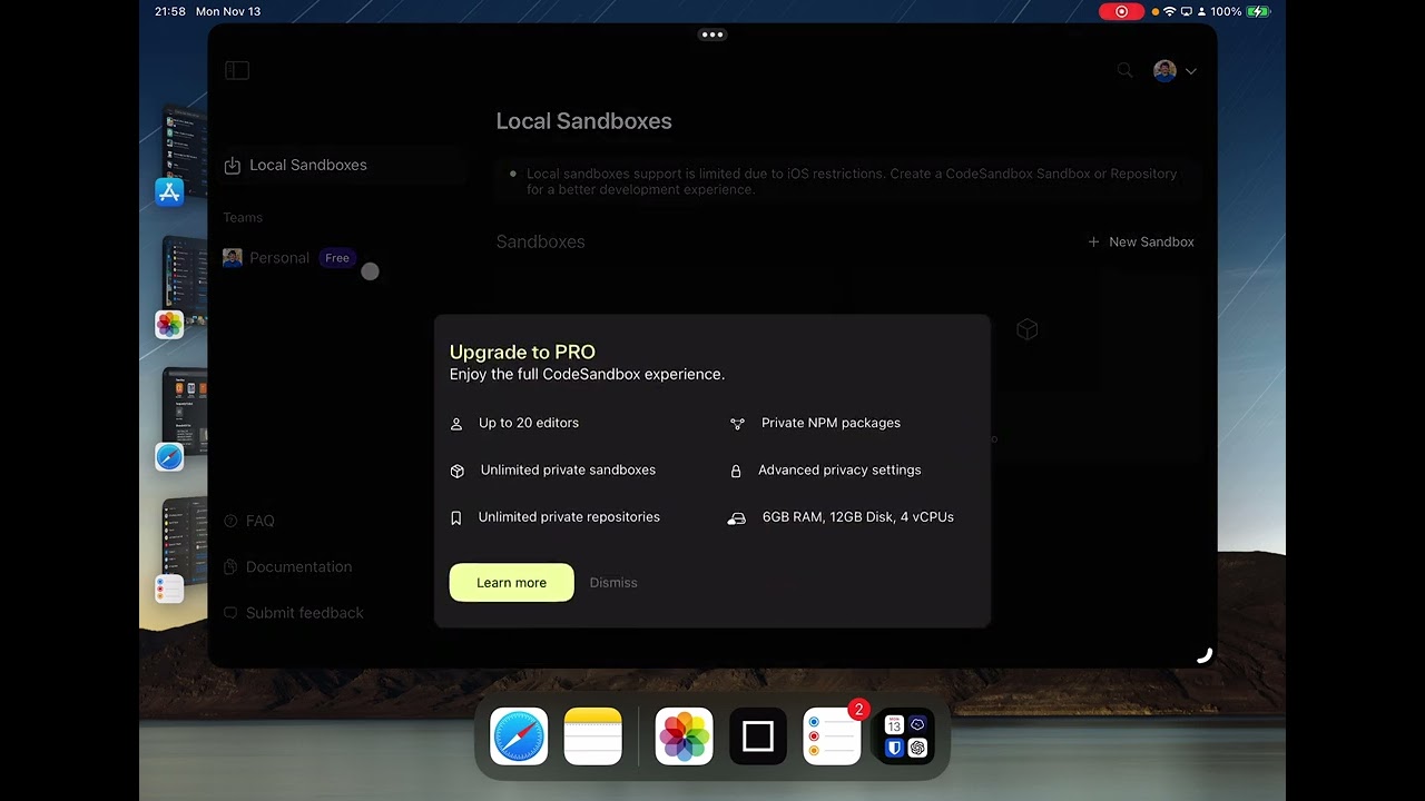 CodeSandbox Saves Me from Terrible iPad Coding