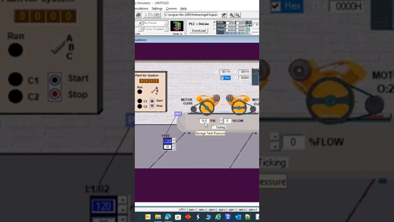 Dual Compressor Project | Control with one Compressor | PLC Simulation