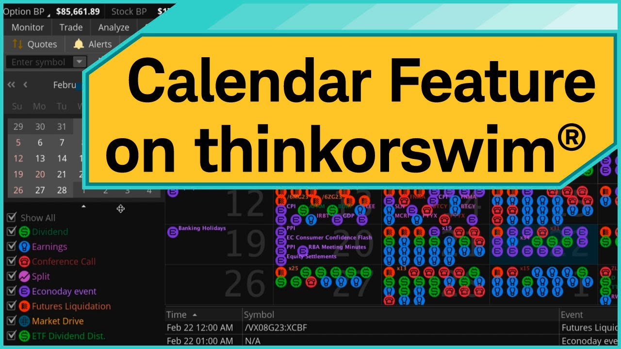 Using the Calendar on thinkorswim® desktop