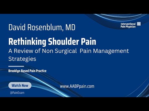 Rethinking Shoulder Pain- Brooklyn Pain Physician David Rosenblum, MD discusses non surgical options