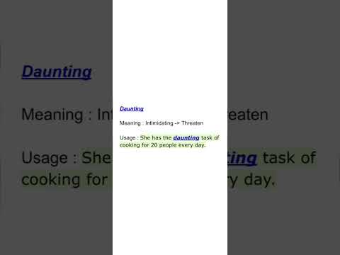 Daunting - Meaning #english #englishlanguage #learning #subscribe #daunting
