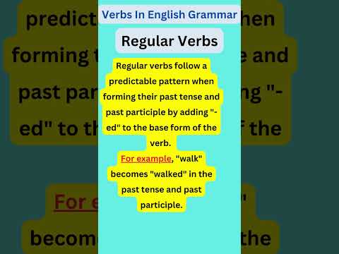 Verbs In English Grammar | Regular Verbs