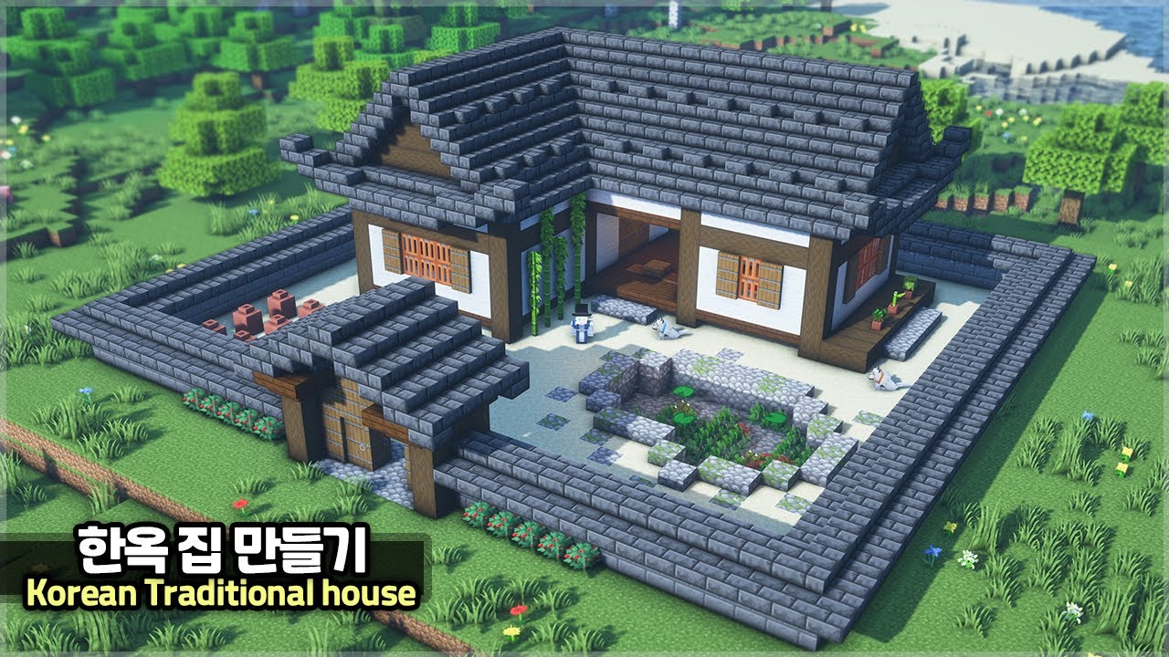 ⛏️ Minecraft Tutorial :: 🏠 How to build a Korean Traditional House 🛖 ...