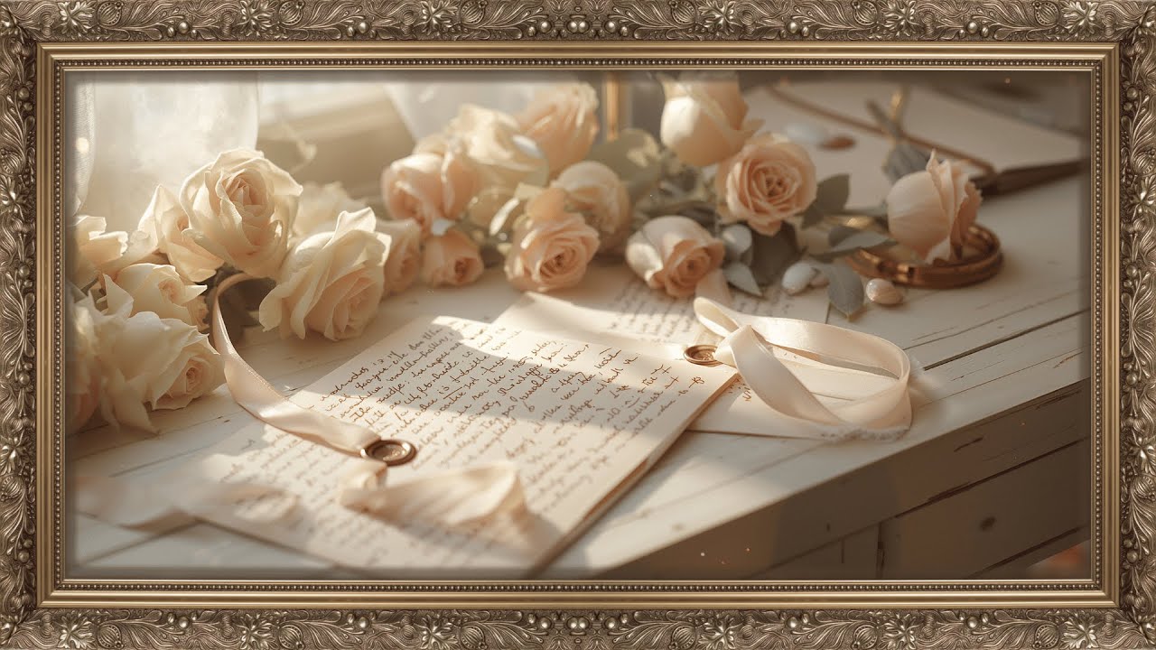 8-Hour Romantic Love Letters and Blush Roses | 4K UHD TV Wall Art Screensaver Wallpaper