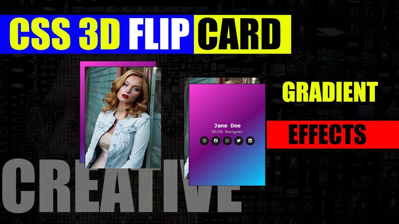 3D Flip Card Effect On Hover Using Only HTML & CSS | CSS 3D Flipping Card Hover Effect