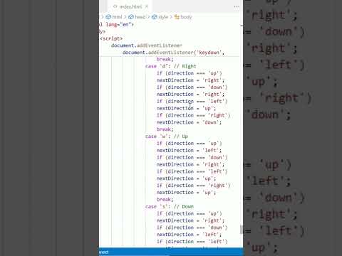 Snake Game in HTML CSS JavaScript – Built from Scratch 2025 #games #html #javascript #coding #shorts